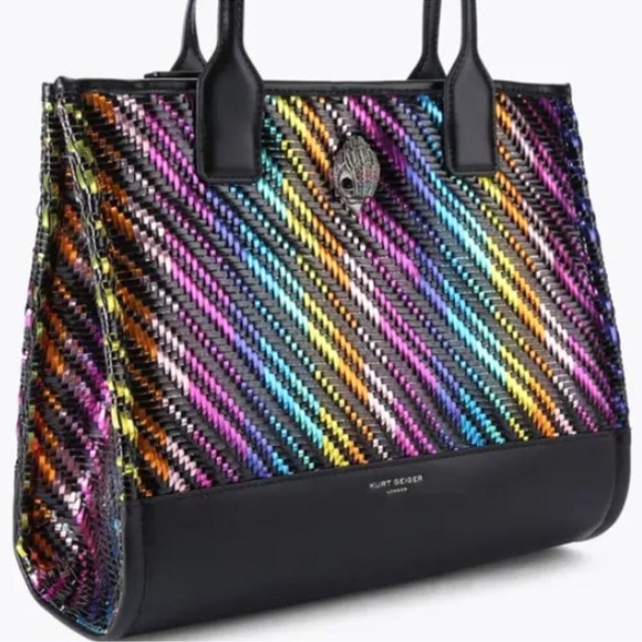Kurt Geiger | Bags | New Kurt Geiger Multicolor Striped Tote Bag | Poshmark